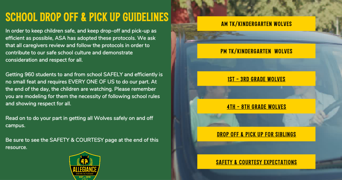 ASA drop off & pick up Guidelines
